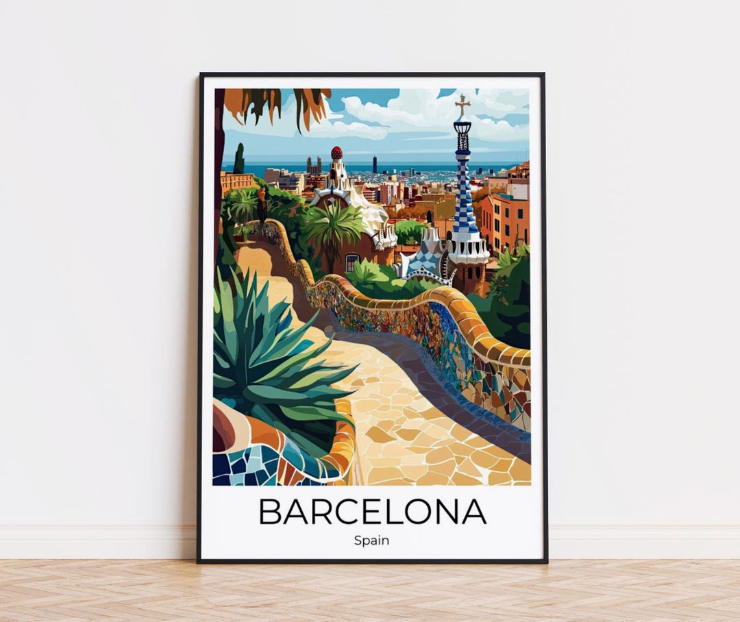 BARCELONA Travel Poster of Barcelona Wall Art Barcelona Travel Spain ...