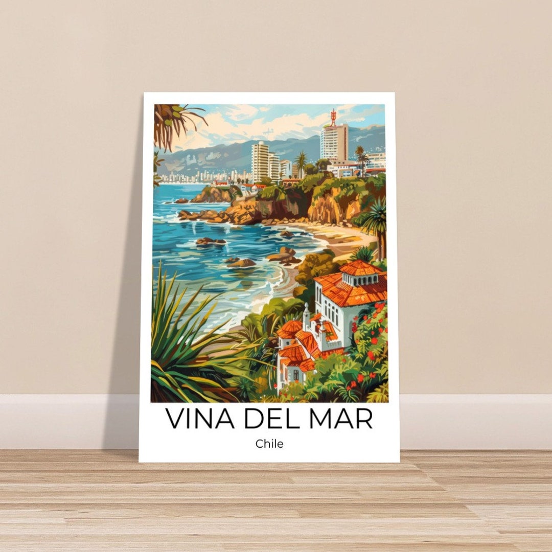 Vina Del Mar Chile Travel Poster Vina Del Mar Wall Art Chile Travel ...