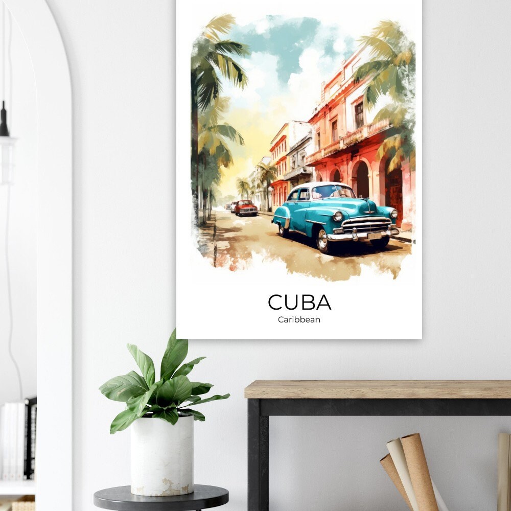 Cuba Travel Poster Cuba Poster Wall Havana Poster Caribbean Vintage ...