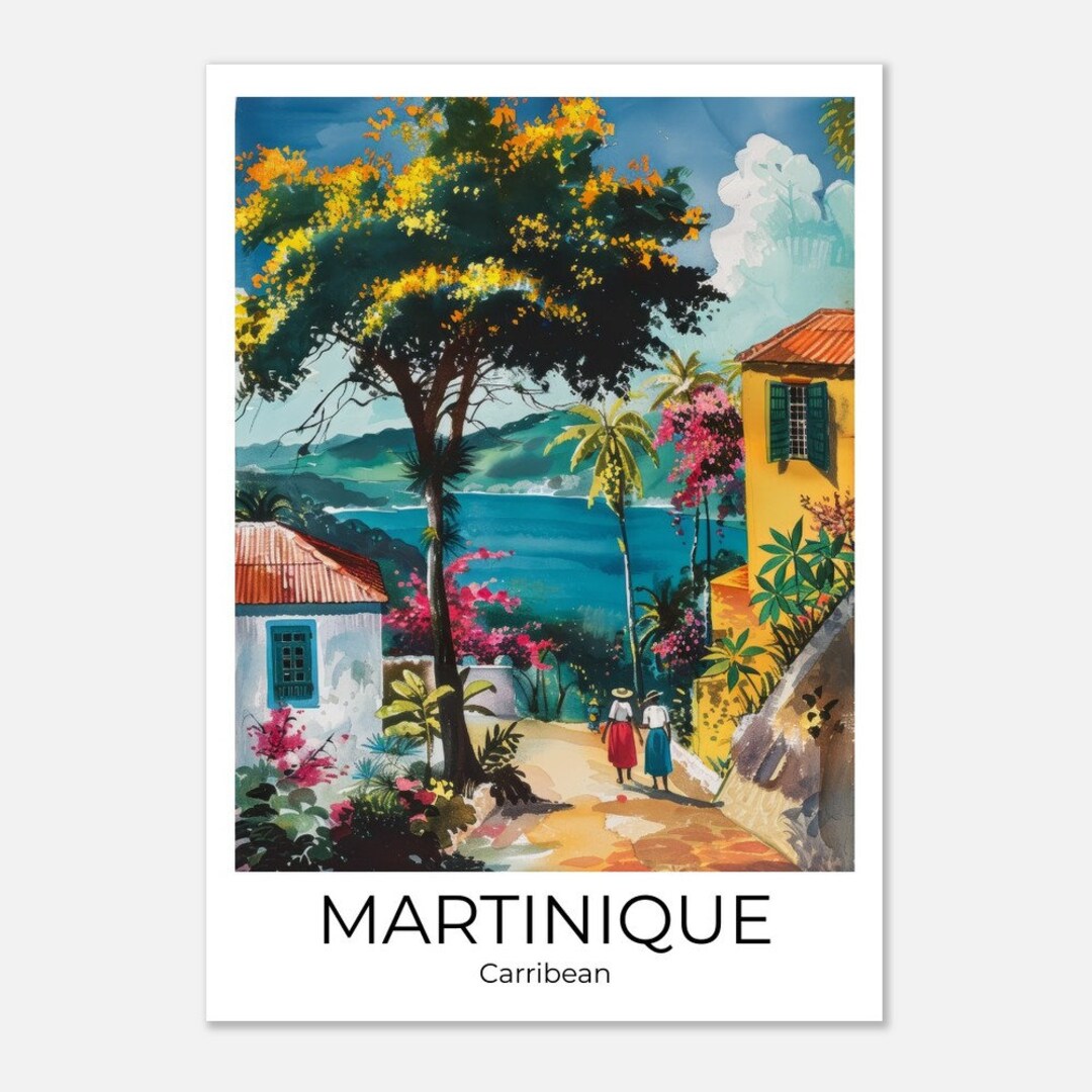Martinique Island Martinique Caribbean Travel Poster Martinique Wall ...