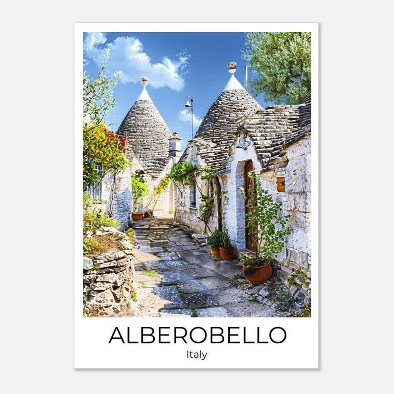 ALBEROBELLO Apulien Italien, Reiseposter Italien, Travelprint ...