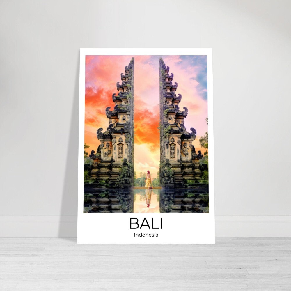 BALI Watercolor Travel Poster Gates of Heaven Wall Art Bali Travel ...