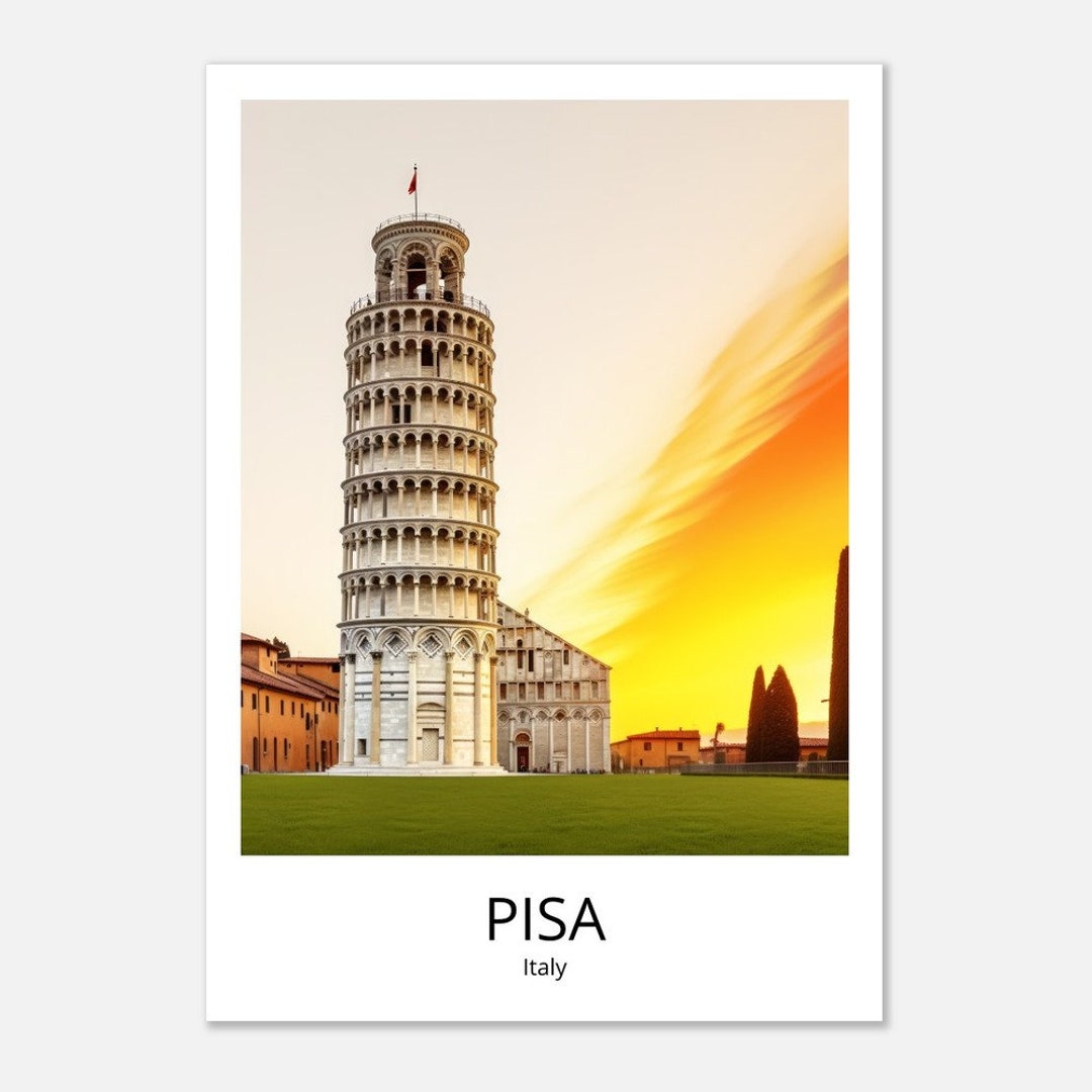 PISA Leaning Tower Travel Poster Artprint Pisa Travel Poster Pisa Wall ...