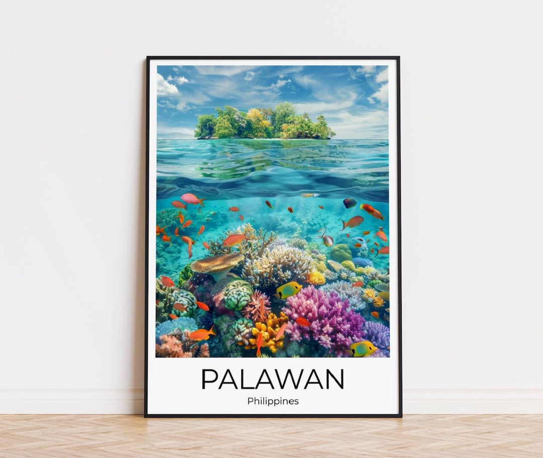 PALAWAN Philippines Poster, Coral Reef Poster, Travel Poster Palawan ...