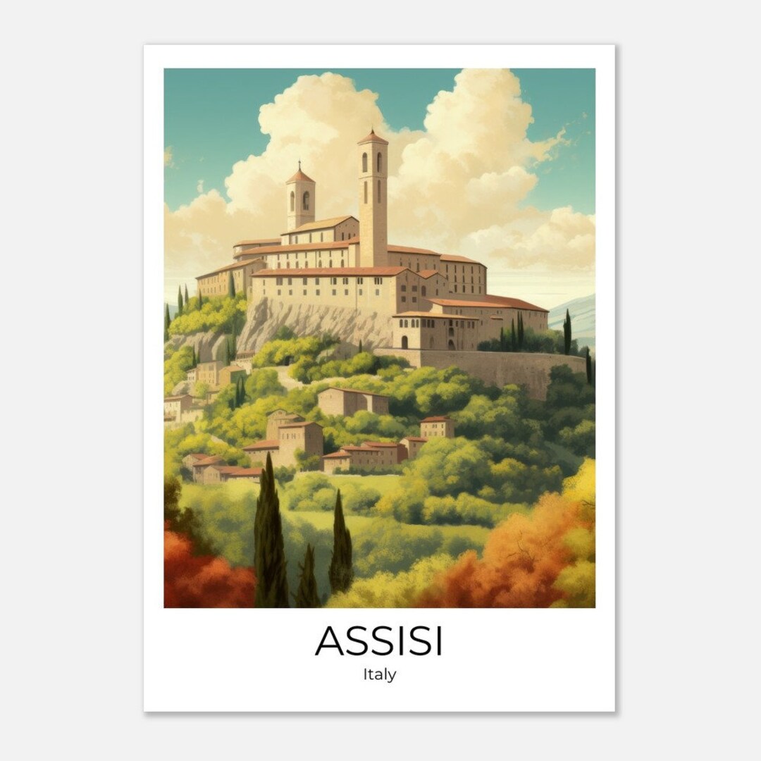 ASSISI Poster, Assisi Italy Wall Decoration, Travel Poster Assisi ...
