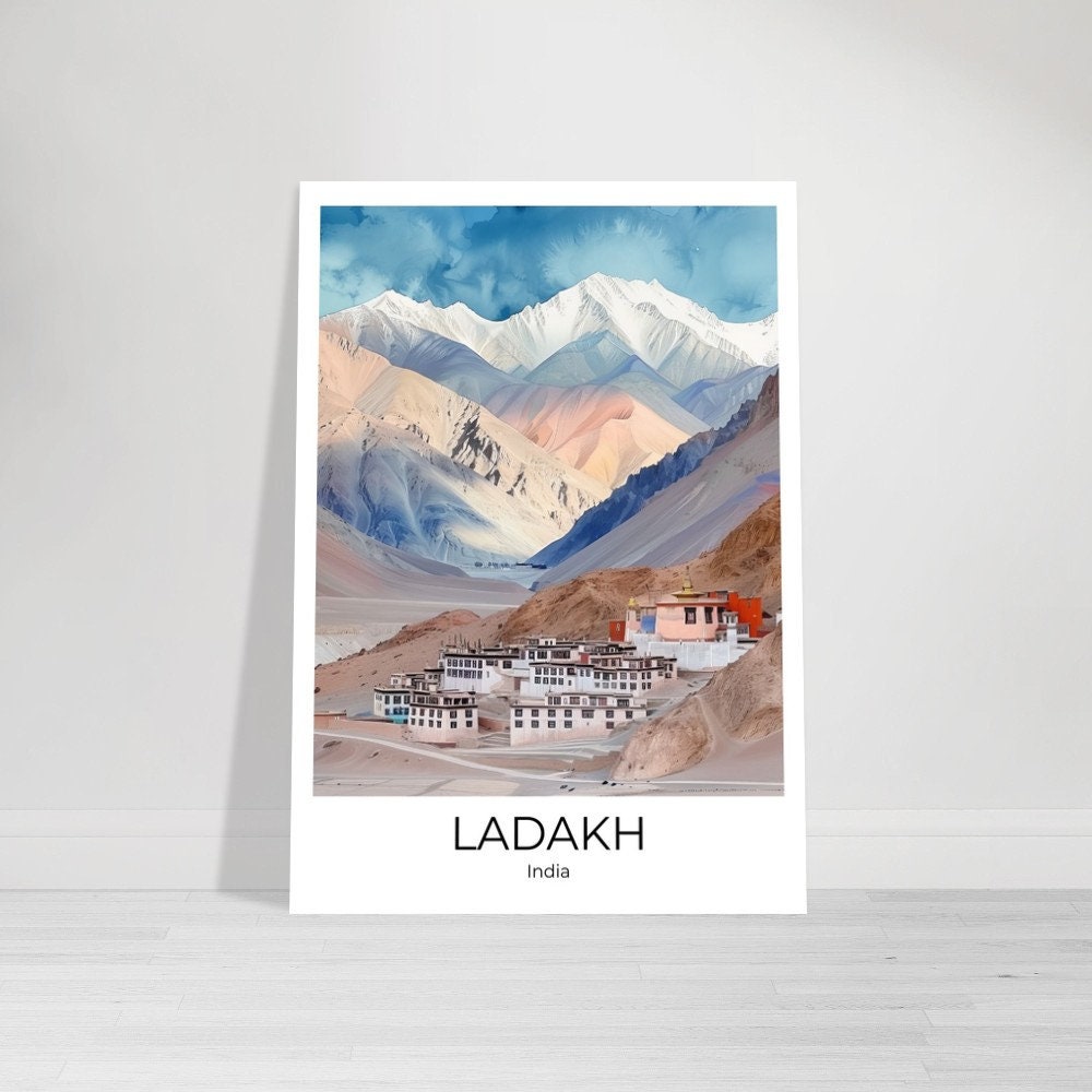 LADAKH Travel Poster Ladakh Watercolor Travel Print Ladakh Poster Wall ...
