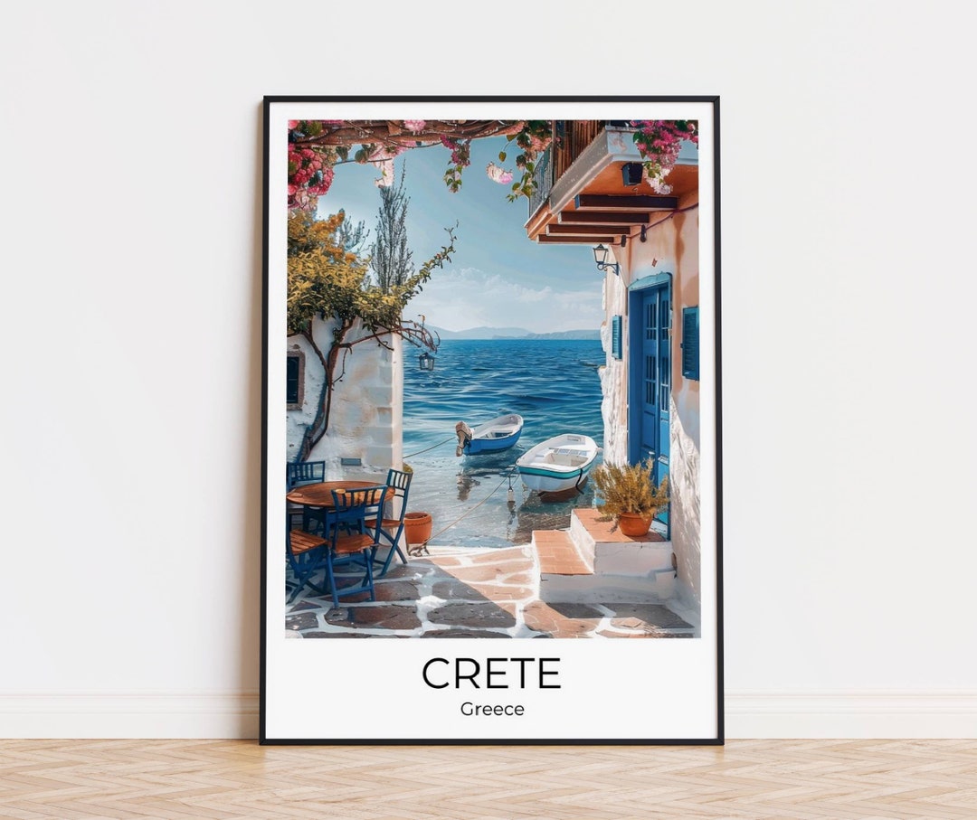 CRETE Greece Poster, Crete Souvenir, Greece Gift, Travel Print Greece ...