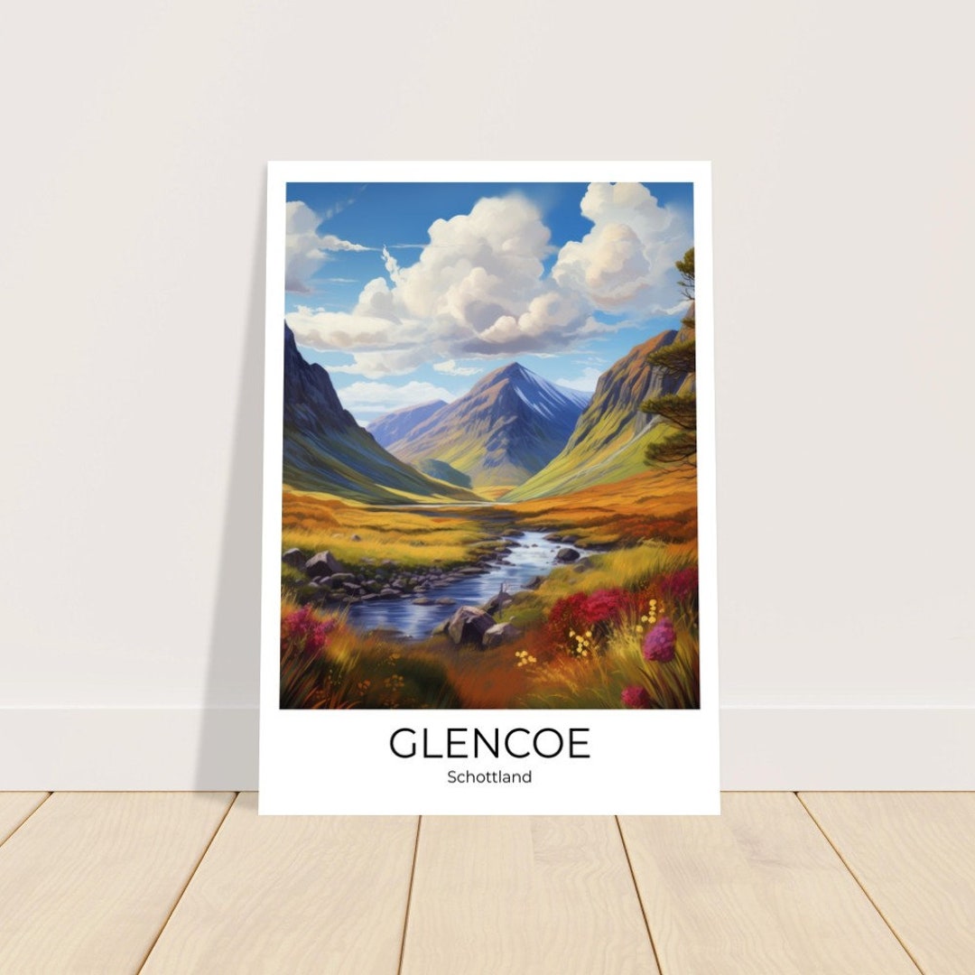 GLENCOE Scotland Travel Poster Travel Print Glencoe Wall Art Glencoe ...