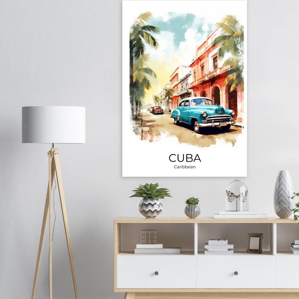 Cuba Travel Poster Cuba Poster Wall Havana Poster Caribbean Vintage ...