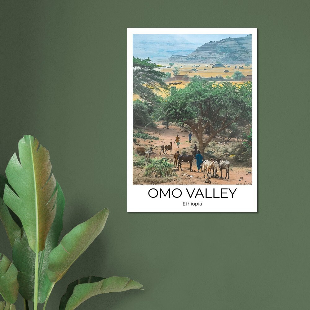 ETHIOPIA Omo Valley - Travel Poster Ethiopia | Wall Art Ethiopia ...