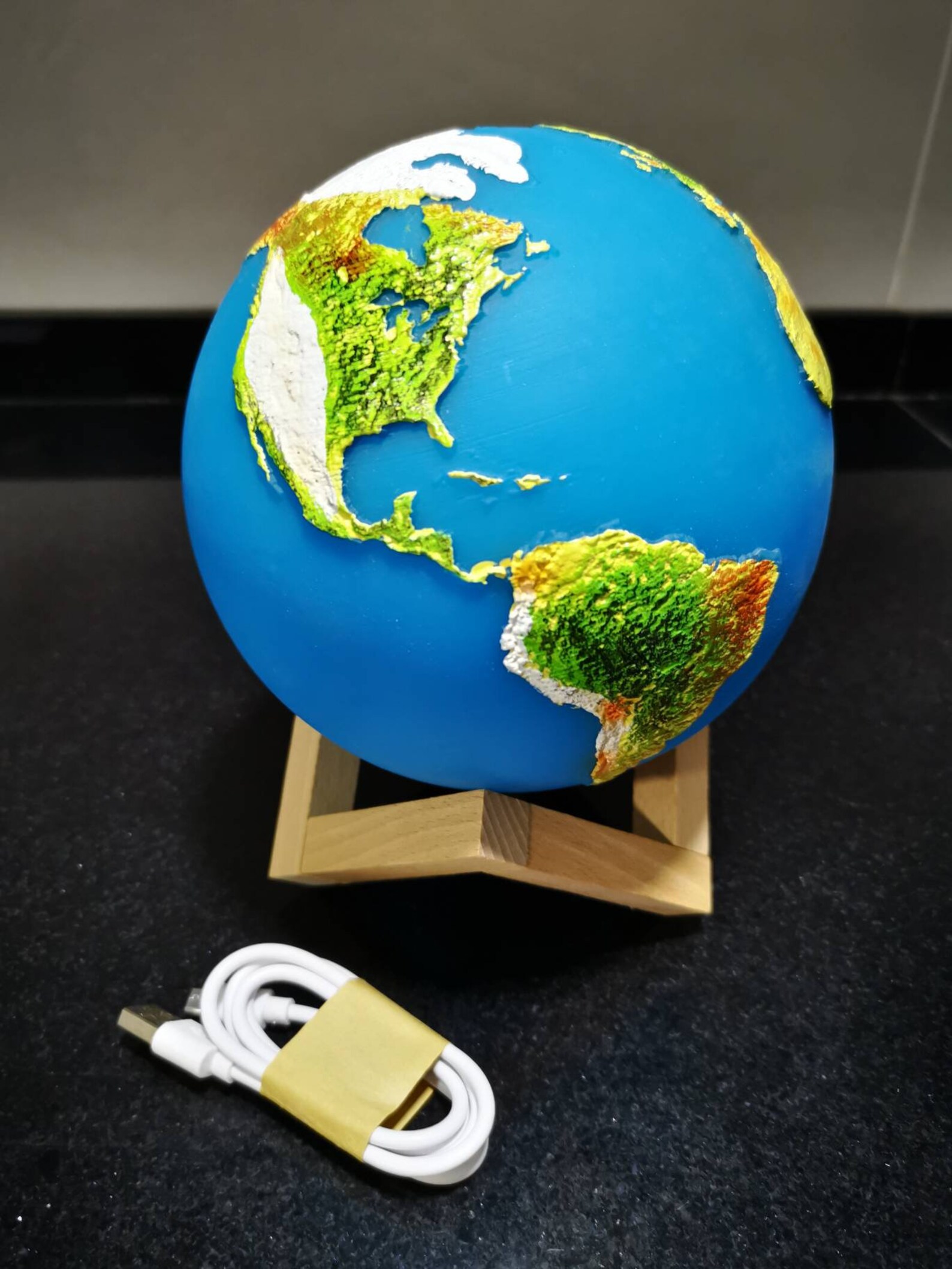 Painted Earth Planet Lamp - Etsy