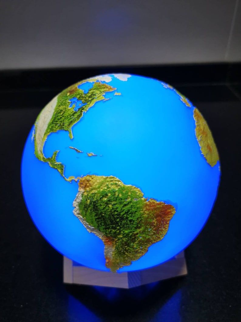 Painted Earth Planet Lamp | Etsy