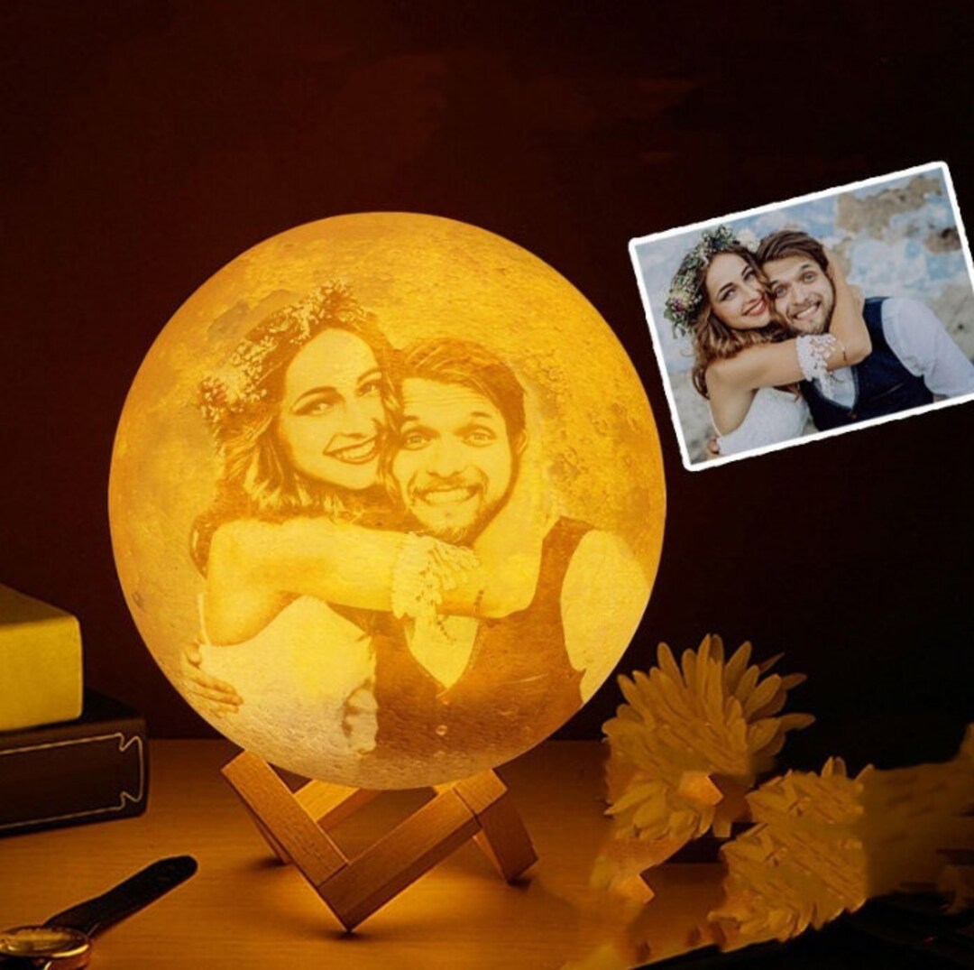 Custom Photo Multi Colors Moon Night Light | Moon Lamp Gift | 3D Moon ...