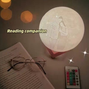 Custom Photo Multi Colors Moon Night Light | Moon Lamp Gift | 3D Moon ...