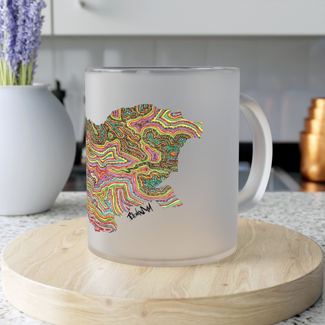 Bulgaria Frosted Glass Mug Bulgarian Map Tea Cup - Etsy