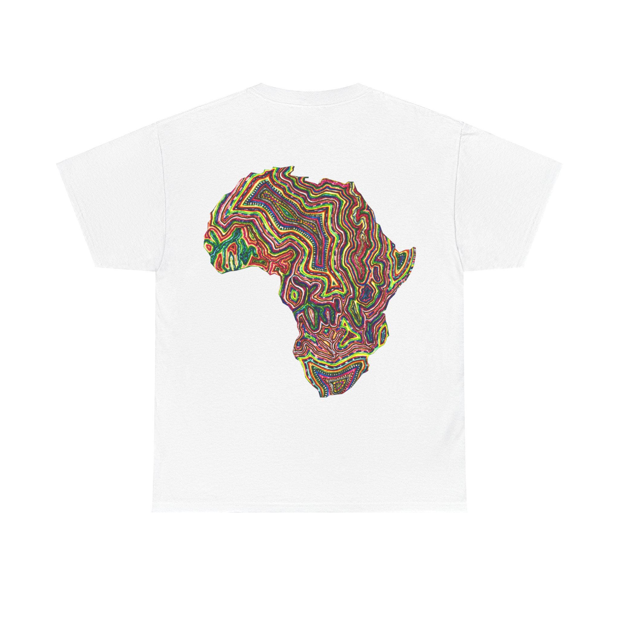 African Map Shirt, Continent Map, Afro Apparel, Psychedelic, Music ...