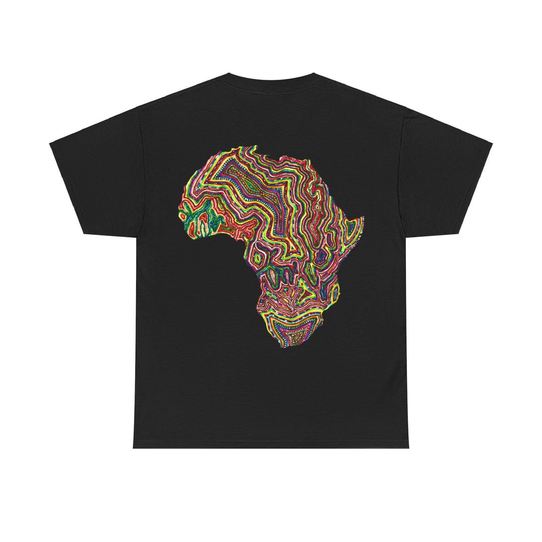 African Map Shirt, Continent Map, Afro Apparel, Psychedelic, Music ...