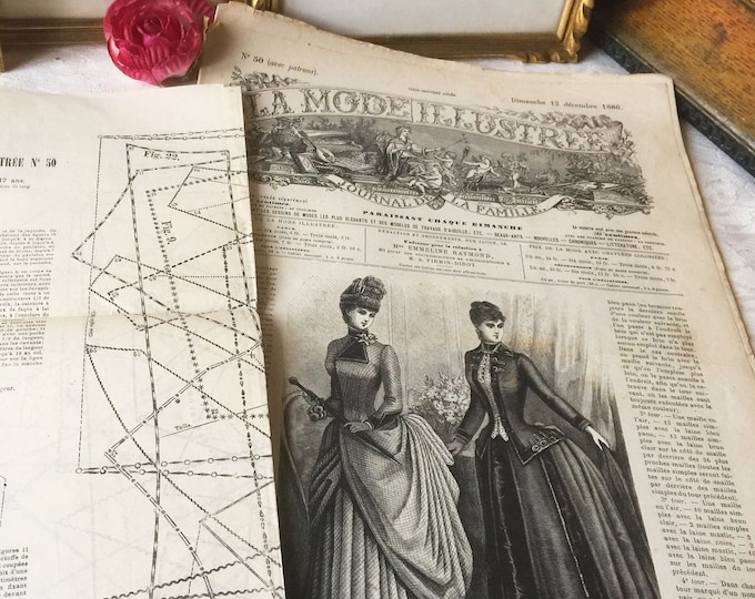 1886 Antique French Victorian Edwardian Fashion Journal With Pattern ...
