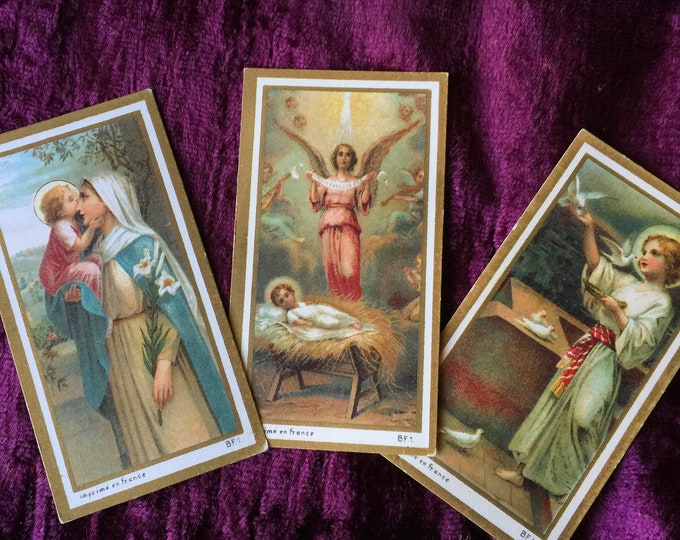 1900s Antique French Virgin Mary and Child Jesus X 3 Religious Cards ...