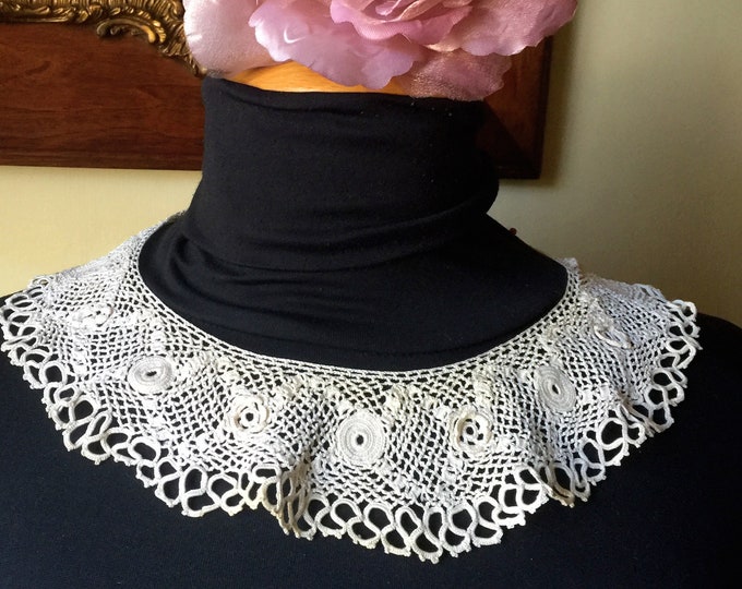 Antique Irish Lace Collar, Vintage French Clones Irish Crochet Lace ...