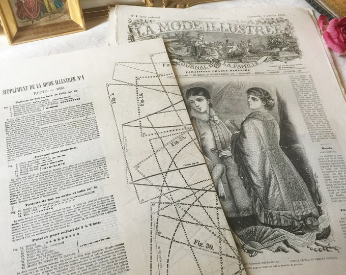 1880 Antique French Victorian Edwardian Fashion Journal With Pattern ...