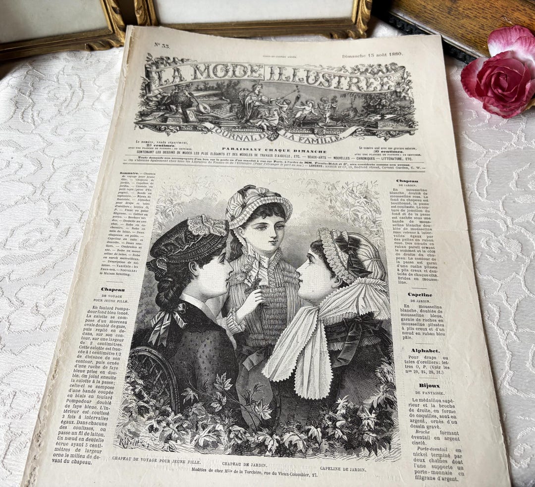 1880 Vintage French Victorian Fashion Magazine for Women "la Mode ...