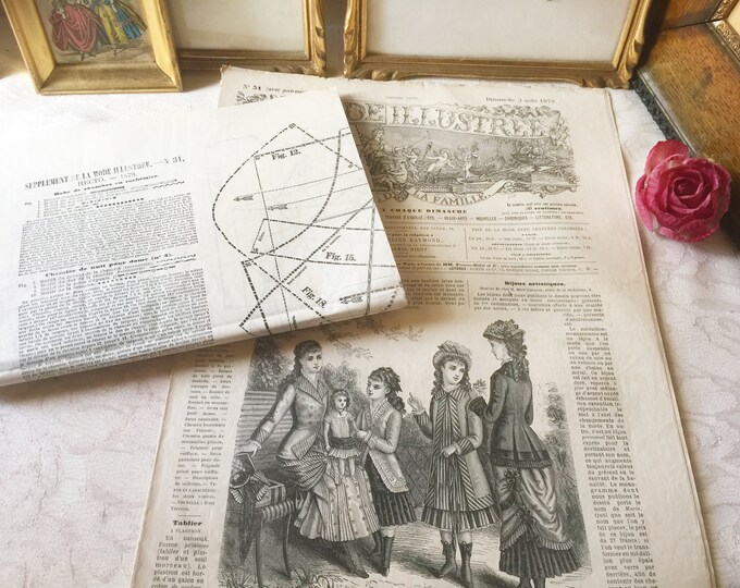 1879 Antique French Victorian Edwardian Fashion Journal With Pattern ...