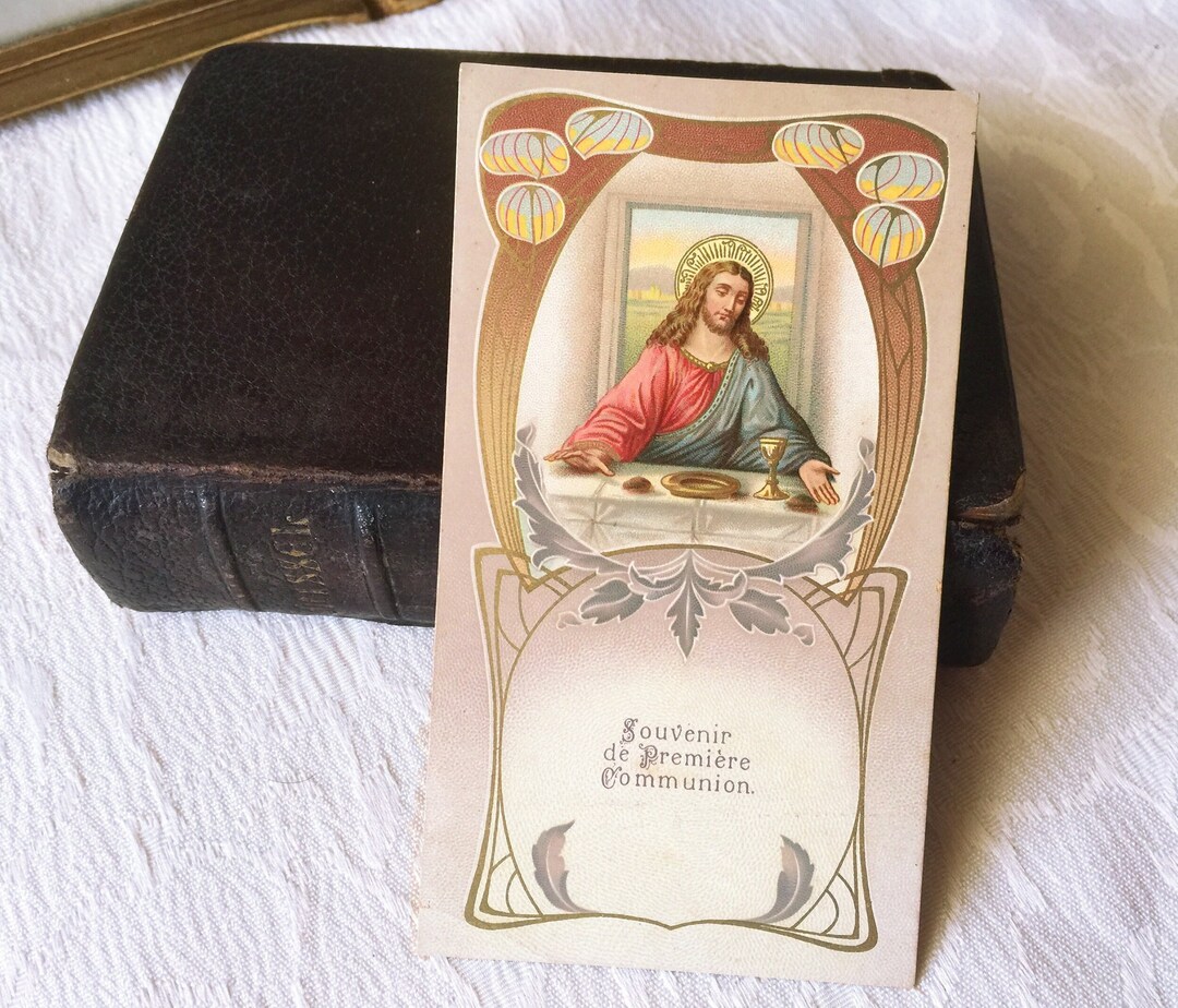 Vintage French Jesus Religious Card Catholic Communion, Antique Holy ...