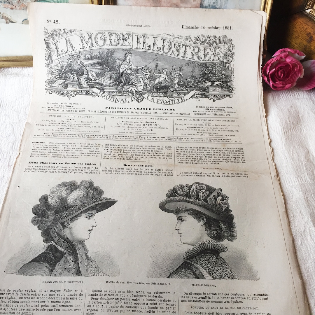 1881 Vintage French Victorian Fashion Magazine for Women la Mode ...