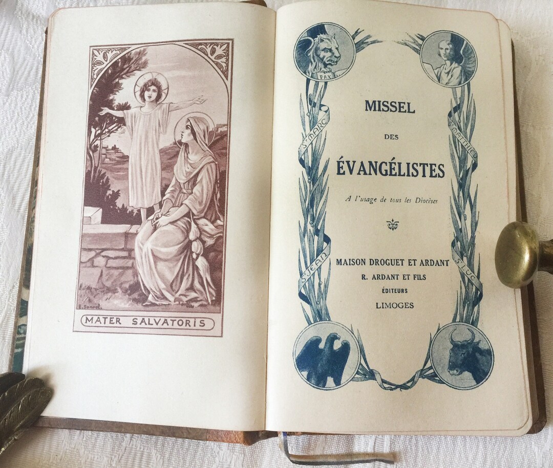 Vintage French Missal, Catholic Mass Book "missal of the Evangelists ...