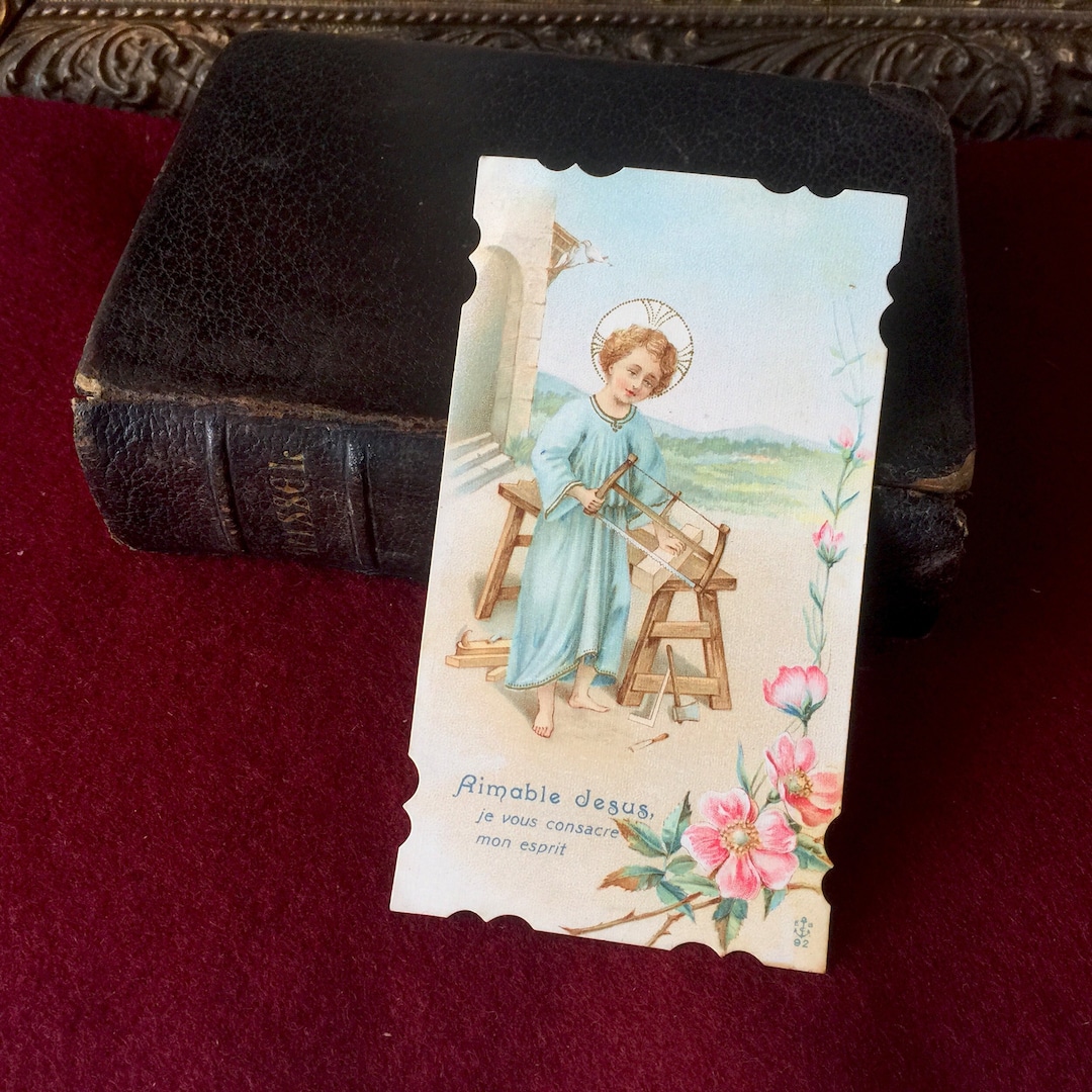 Vintage French Jesus Child Religious Card, Catholic Holy Card Jesus the ...