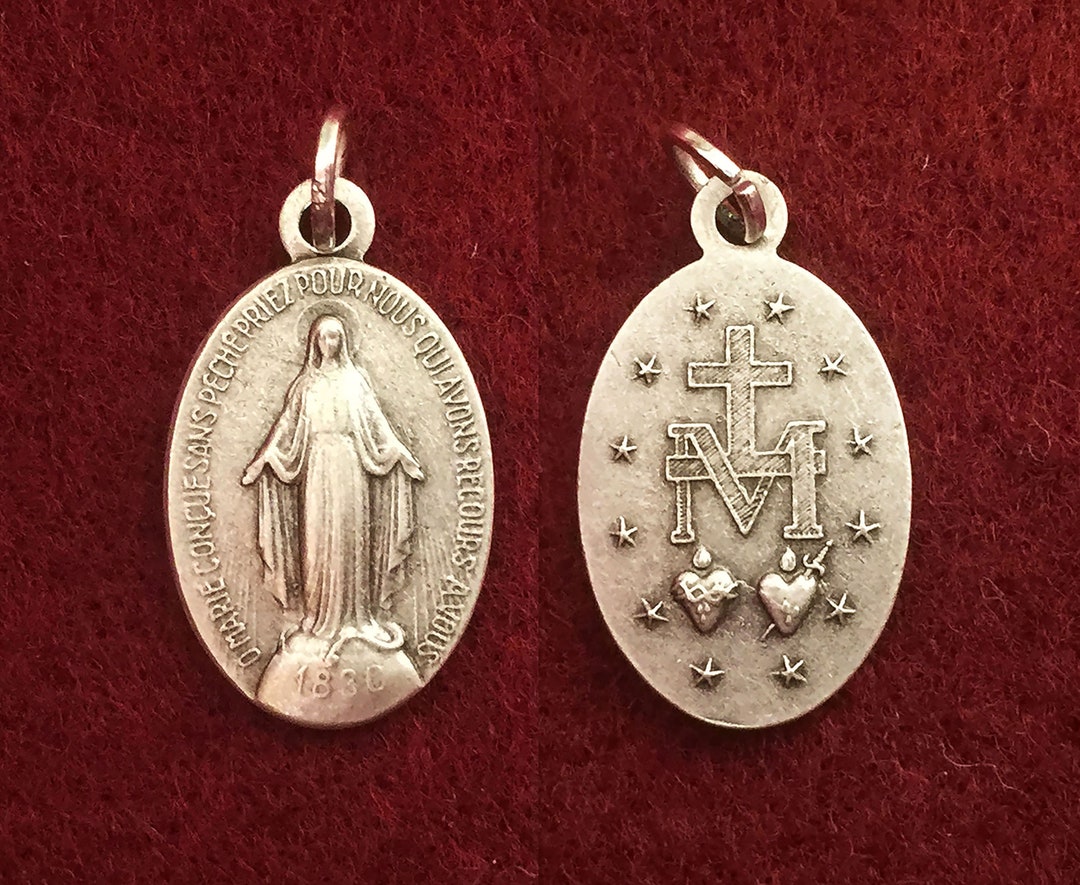 Antique French Miraculous Medal Mary Protection Catholic - Etsy