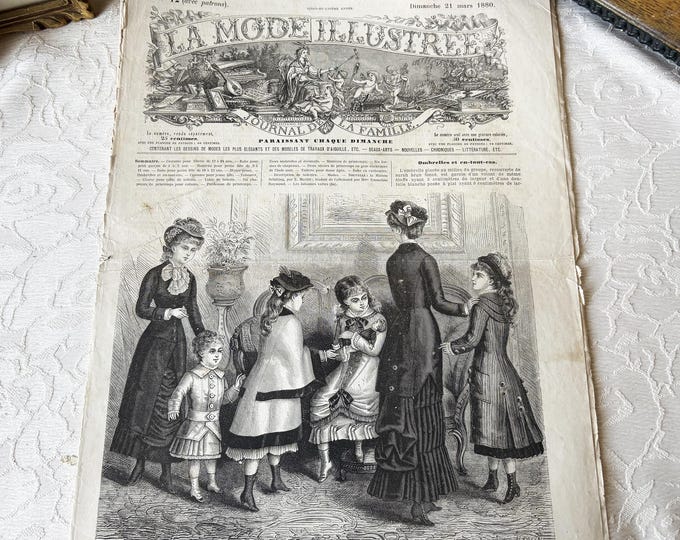 1880 Vintage French Victorian Edwardian Fashion Journal for Women, 1800 ...