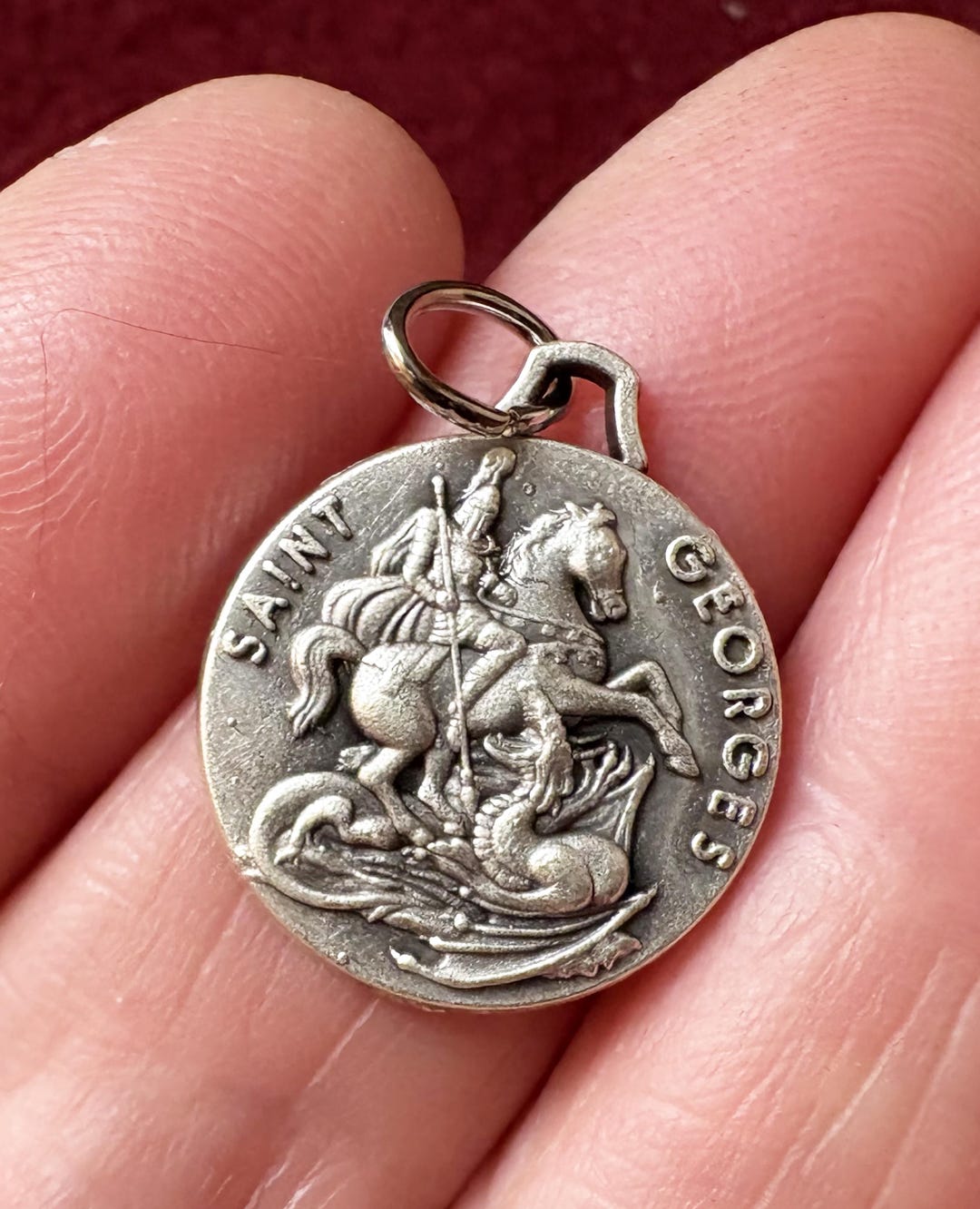 Vintage Saint George Pendant, Catholic Saint George Medal, Patron Saint ...