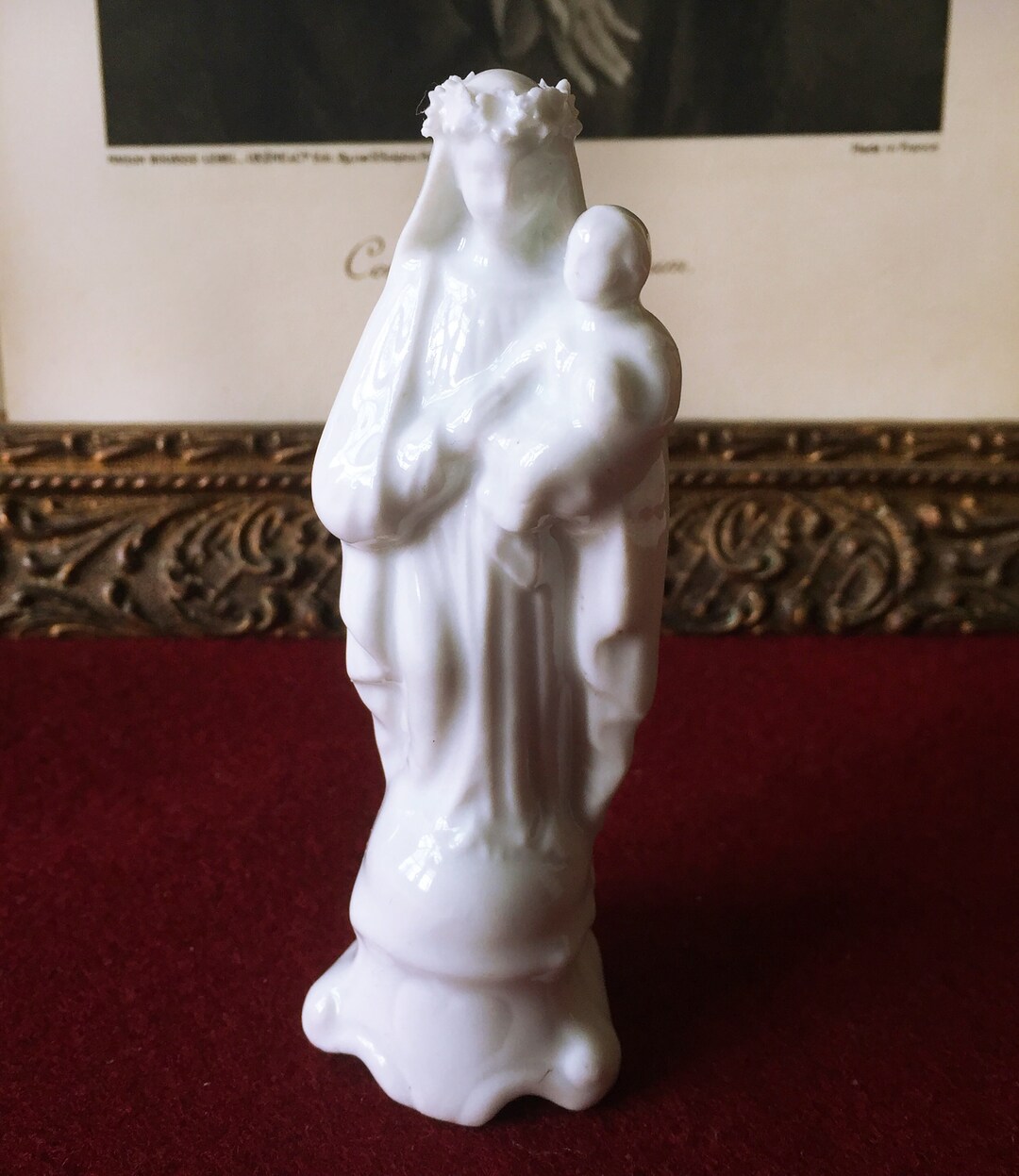 Vintage French Virgin Mary Religious Statue, Antique Mary and Jesus ...