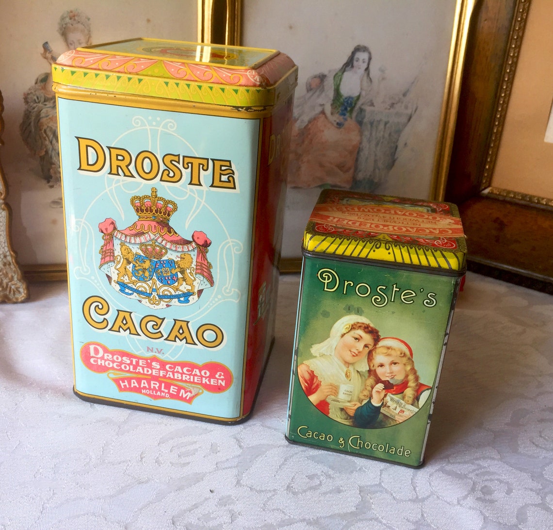 Vintage Cacao DROSTE x 2 boites métal boite ancienne biscuit | Etsy