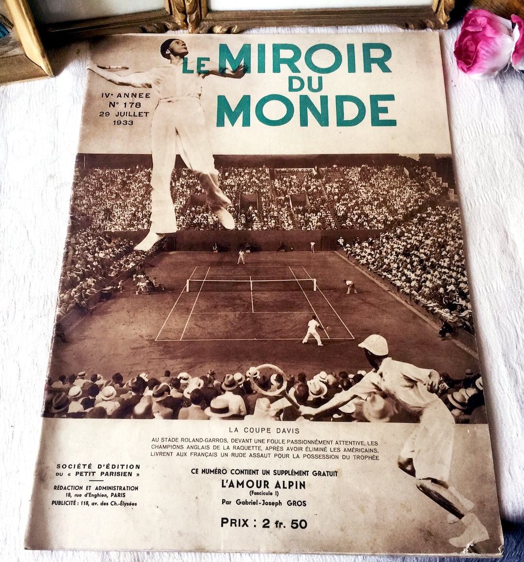 Vintage French News Magazine 1933: Coupe Davis Tennis Cover - Etsy