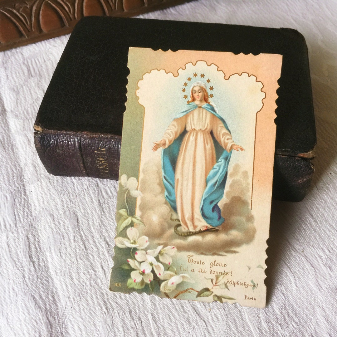 Antique French Virgin Mary Religious Card Mary Immaculate - Etsy