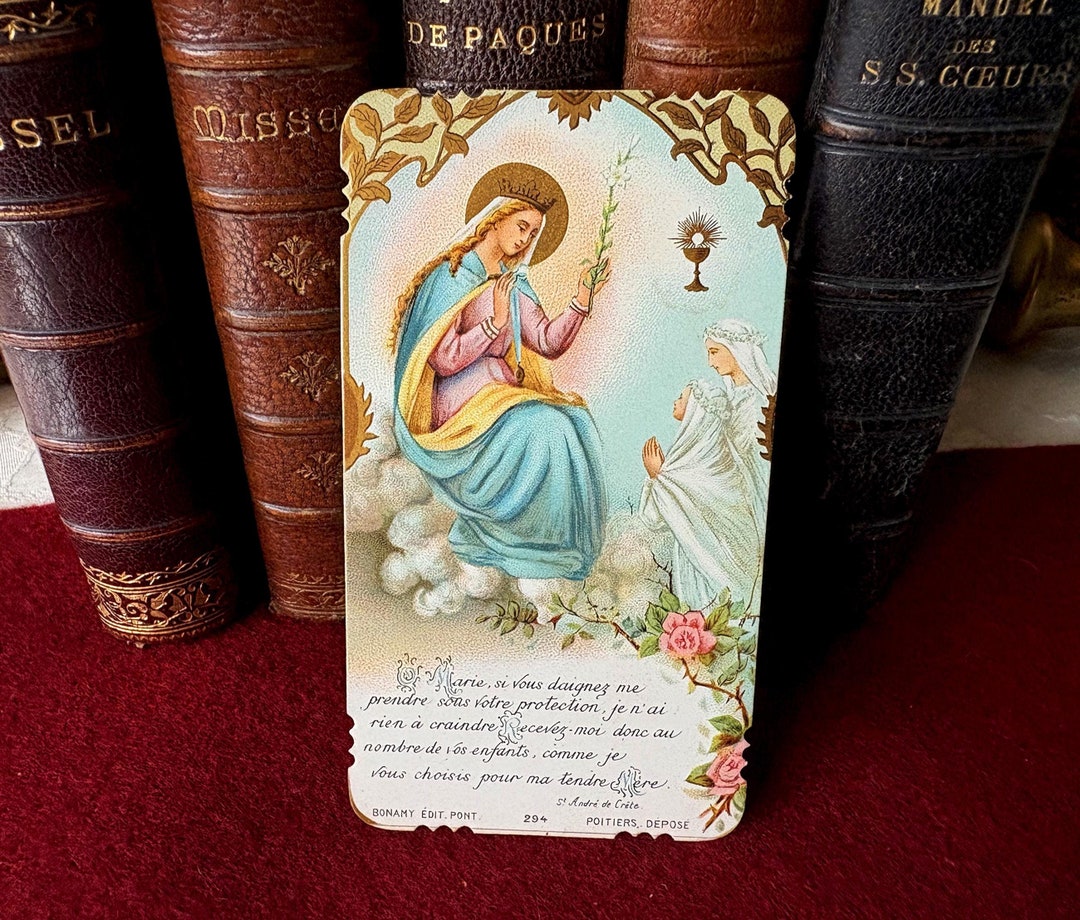 Antique French Mary Holy Card: Vintage Catholic Prayer Card - Etsy