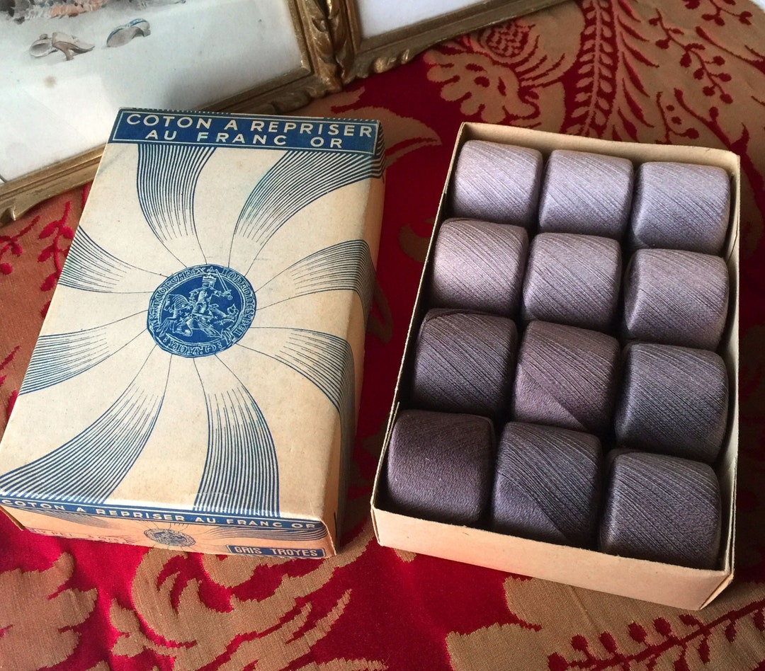 Vintage Mending Thread Box, Vintage French 12 Darning Thread Floss ...