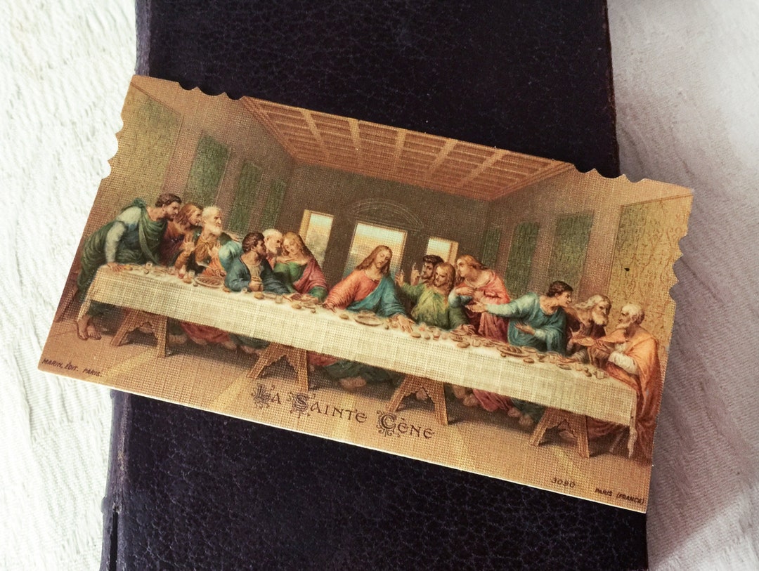 Vintage French Jesus Religious Card Catholic, Jesus Antique Holy Card ...