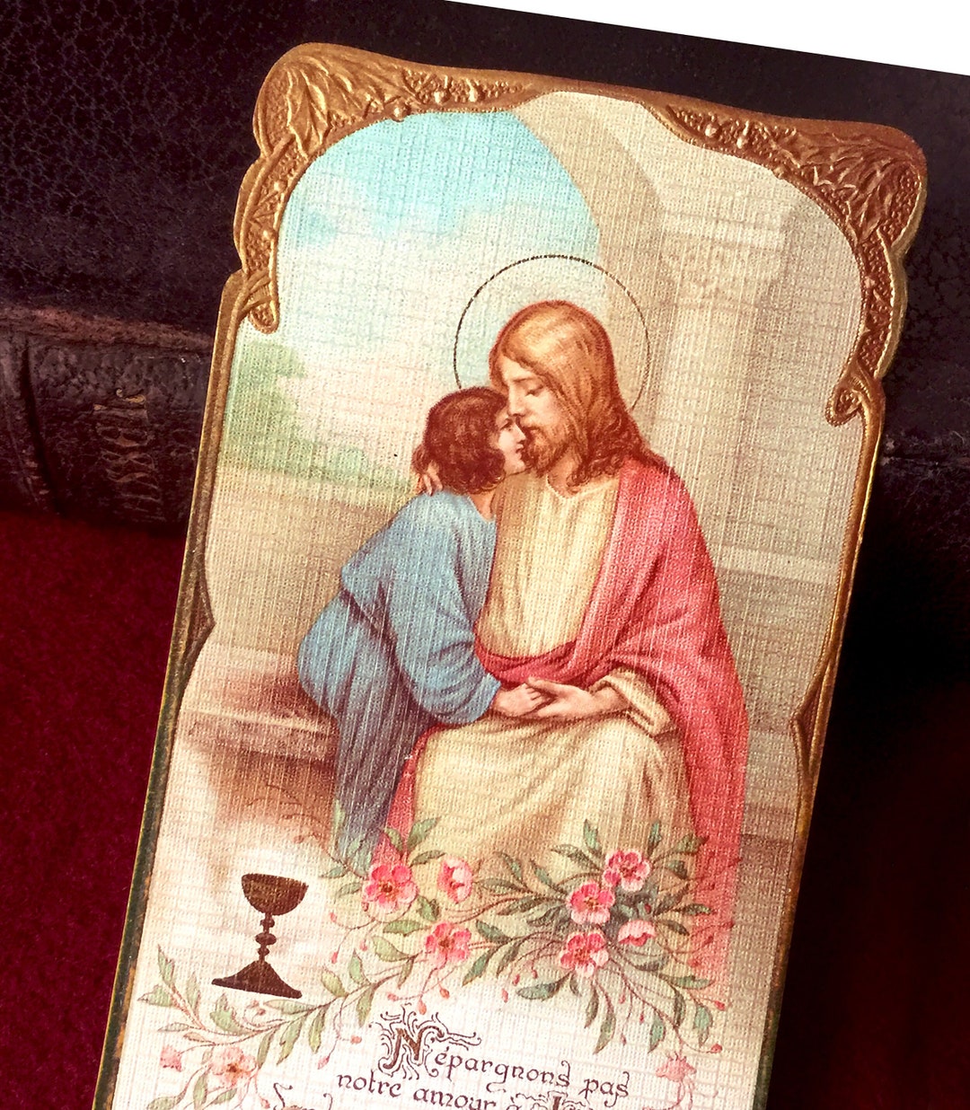 1914 Vintage French Jesus Religious Card Communion, Catholic Jesus Holy ...