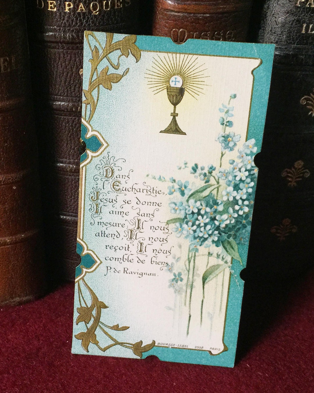 Vintage French Communion Holy Card, Jesus Communion Card W Quote, Old ...