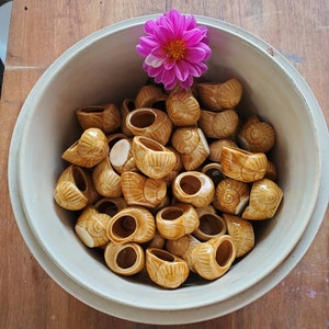 SET OF 6. Vintage French Escargot Pots Ceramic Individual Snail Shaped ...