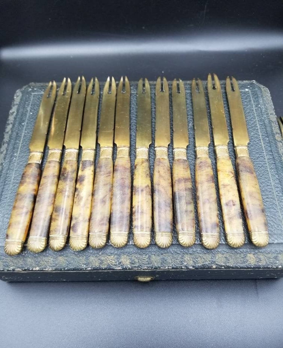 Rare Antique French Melon Knives. Set of 12 Fruit Forks. Boxed | Etsy