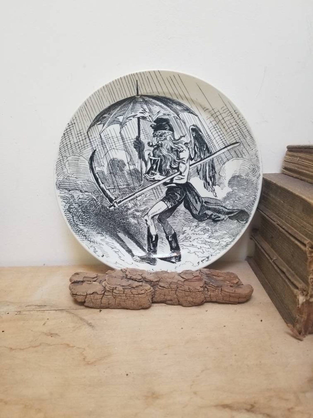 Vintage French 'père Saturne' Wall Plate by Creil Et Montereau - Etsy