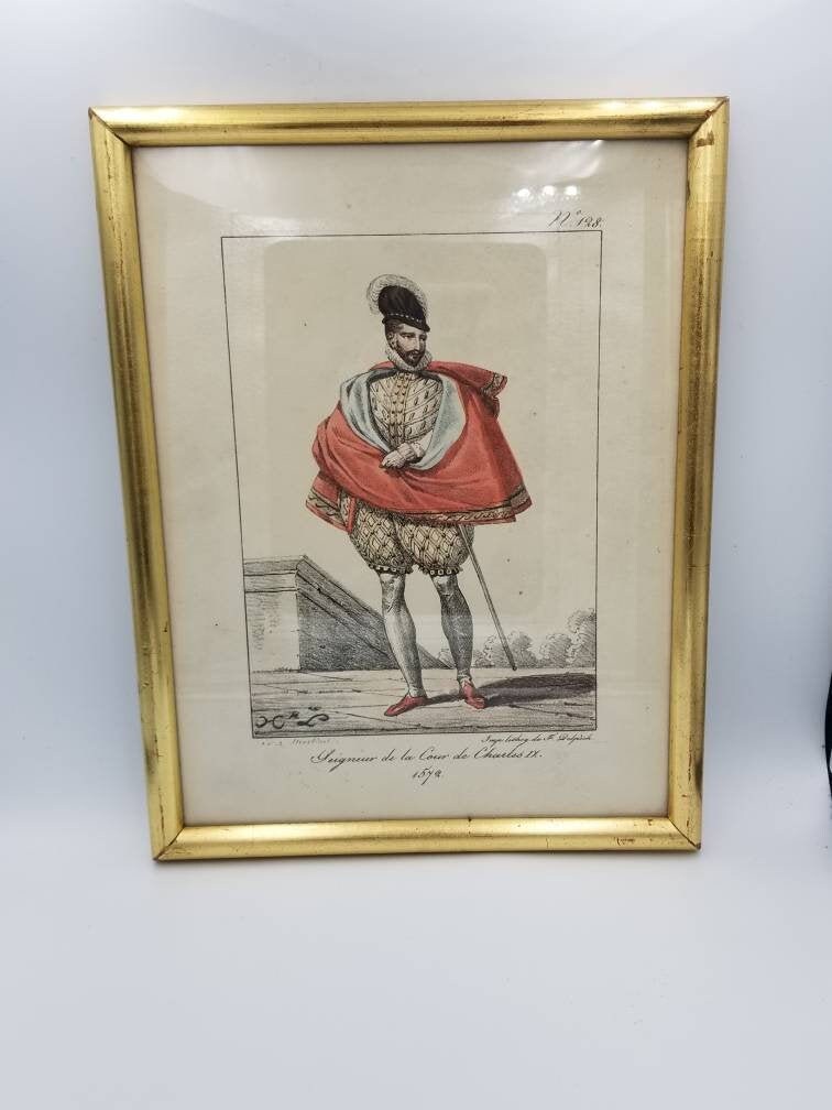Vintage French Coloured Lithograph by François Delpech of a | Etsy