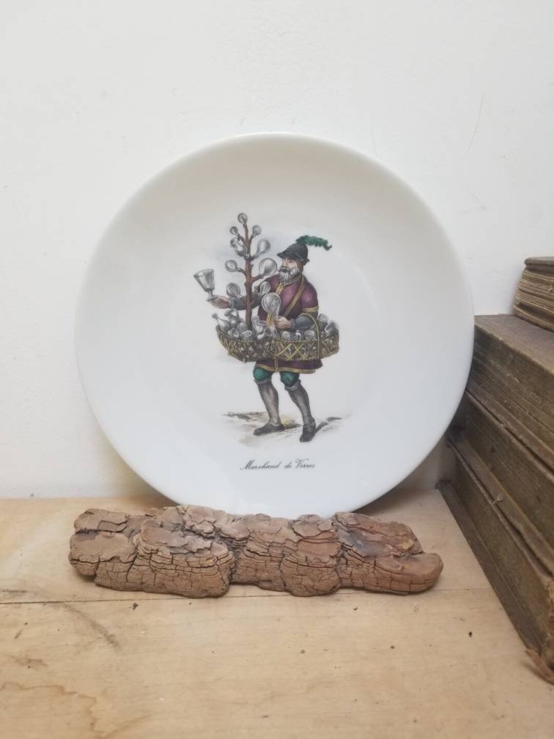 Vintage French Decorative Plate: Paris Professions, Glass Seller - Etsy UK