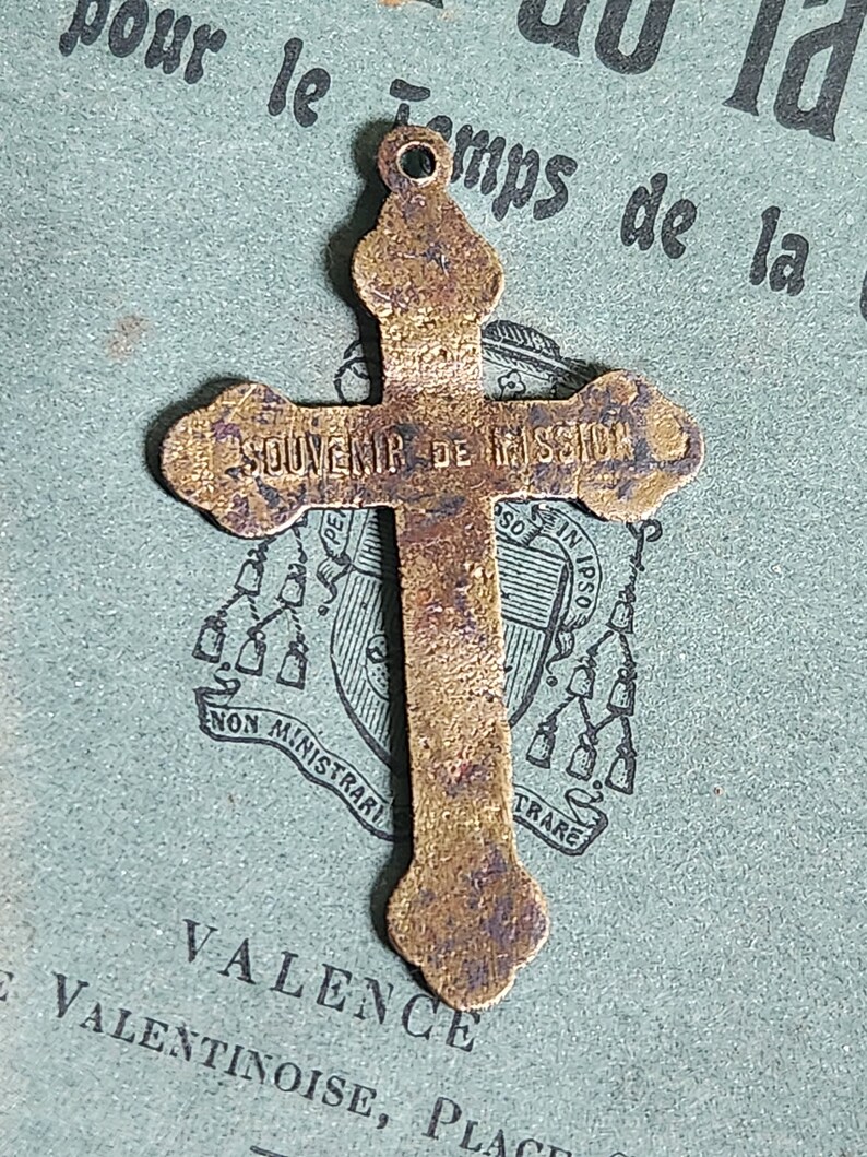 Antique French 'souvenir De Mission' Catholic Missionary Bronze ...