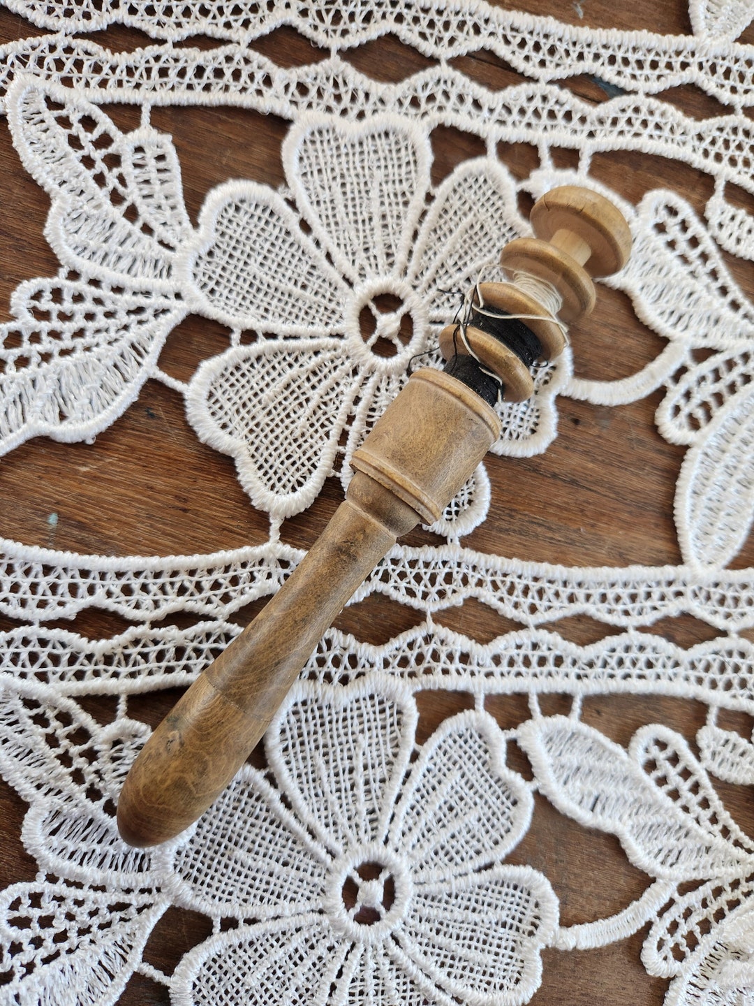 Antique French Hand Turned Wood Treen Needle & Sewing Case From the ...